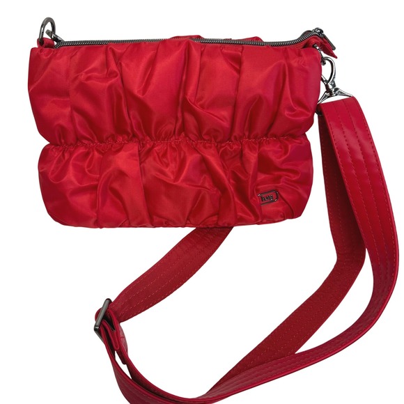 lug | Bags | Lug Bounce Crossbody Bag Red Quilted Ruffled Nylon Heart ...